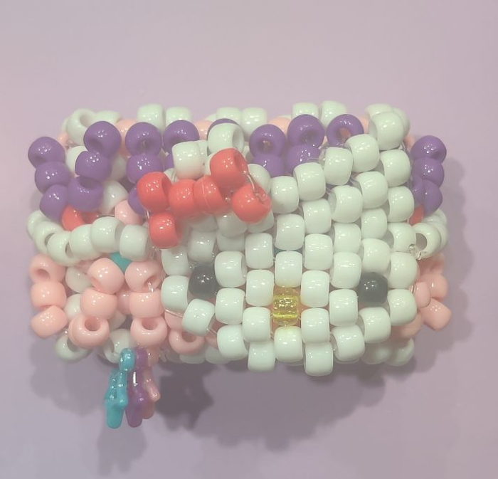 Hello kitty Kandi cuff by tabbytamale - Kandi Photos on Kandi Patterns