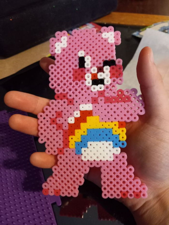 Cheerbear perler by blehhhblehhh - Kandi Photos on Kandi Patterns