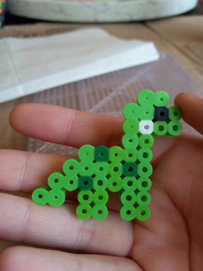 Green Dino perler by strangelittlesillyobject - Kandi Photos on Kandi ...