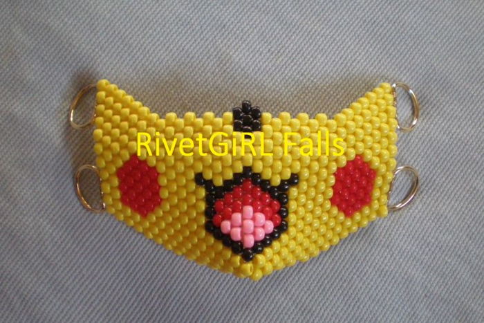 Pikachu inspired D-Ring Kandi Mask by RivetGiRL - Kandi Photos on Kandi ...