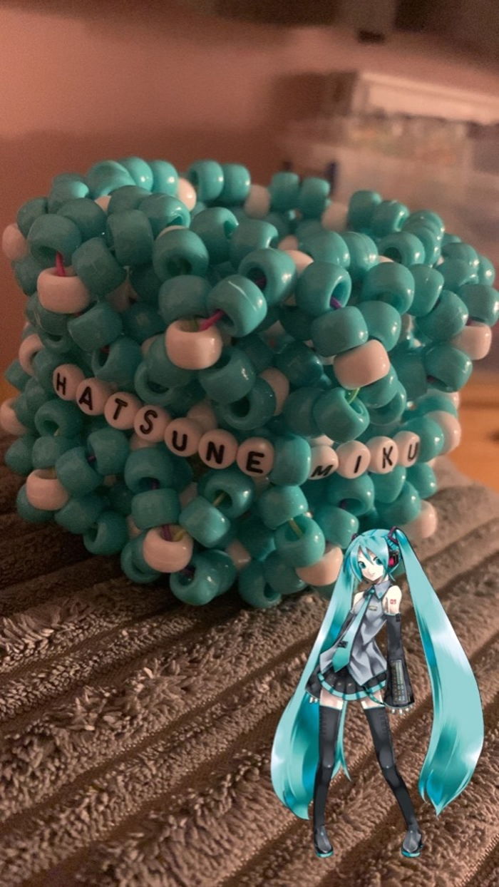 miku themed rotating cuff !! by User - Kandi Photos on Kandi Patterns