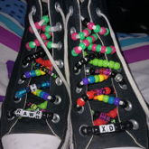 YAYYY Kandi shoelaces!! by Deathtonotpart - Kandi Photos on Kandi Patterns