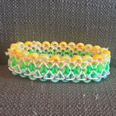 Yellow to Teal Gradient Reverse Ladder Stitch Cuff by fizzthing - Kandi ...
