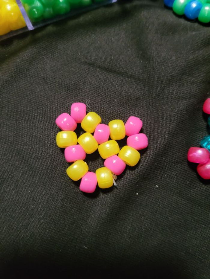 Technoblade themed kandi heart by WisTeri_Ez - Kandi Photos on Kandi Patterns