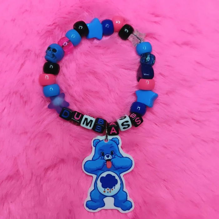 dumb*ss care bears grumpy bear bracelet! by feferipeixes - Kandi Photos on Kandi Patterns