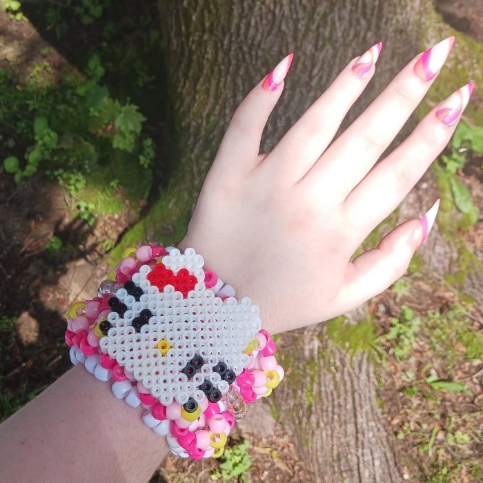 hello kitty cuff by Haileyyy_666_ - Kandi Photos on Kandi Patterns