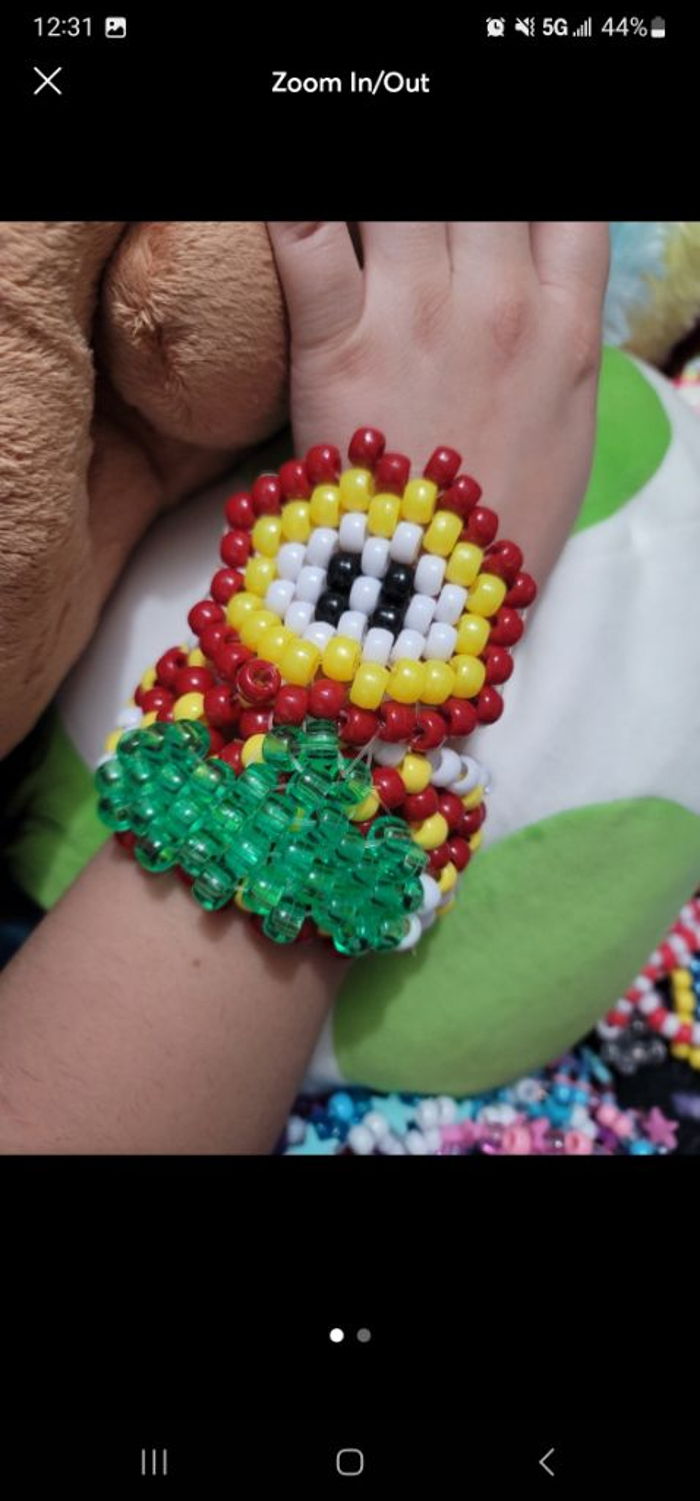 fire flower kandi cuff by aiden_gummi_bear - Kandi Photos on Kandi Patterns