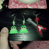 Frog Earrings And Electric Guitar Keychain Charm Thingy by CookieClimax ...