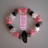 Monster tab kandi bracelet (ultra strawberry dreams) by ...