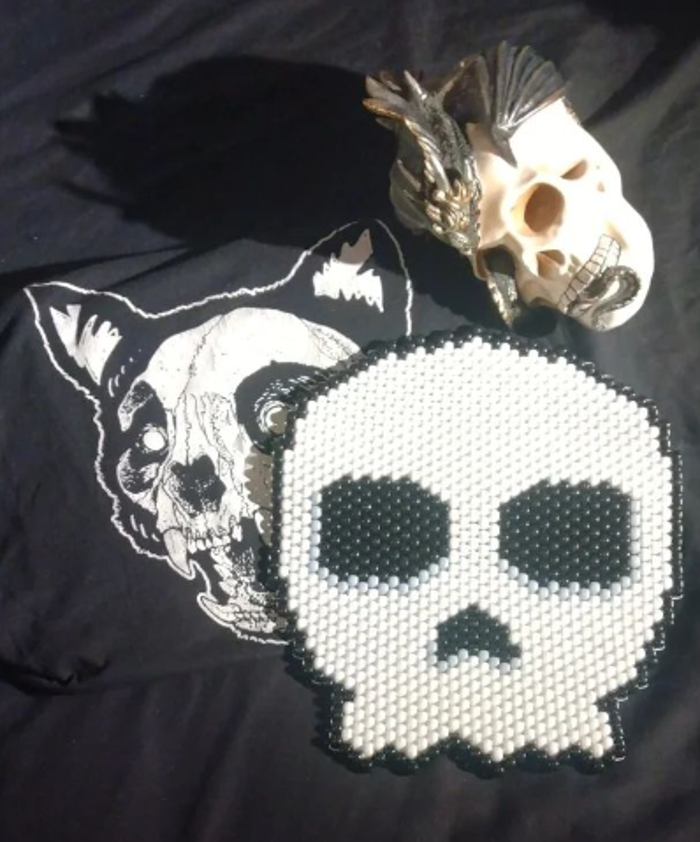 Kandi Skull Panel by User - Kandi Photos on Kandi Patterns