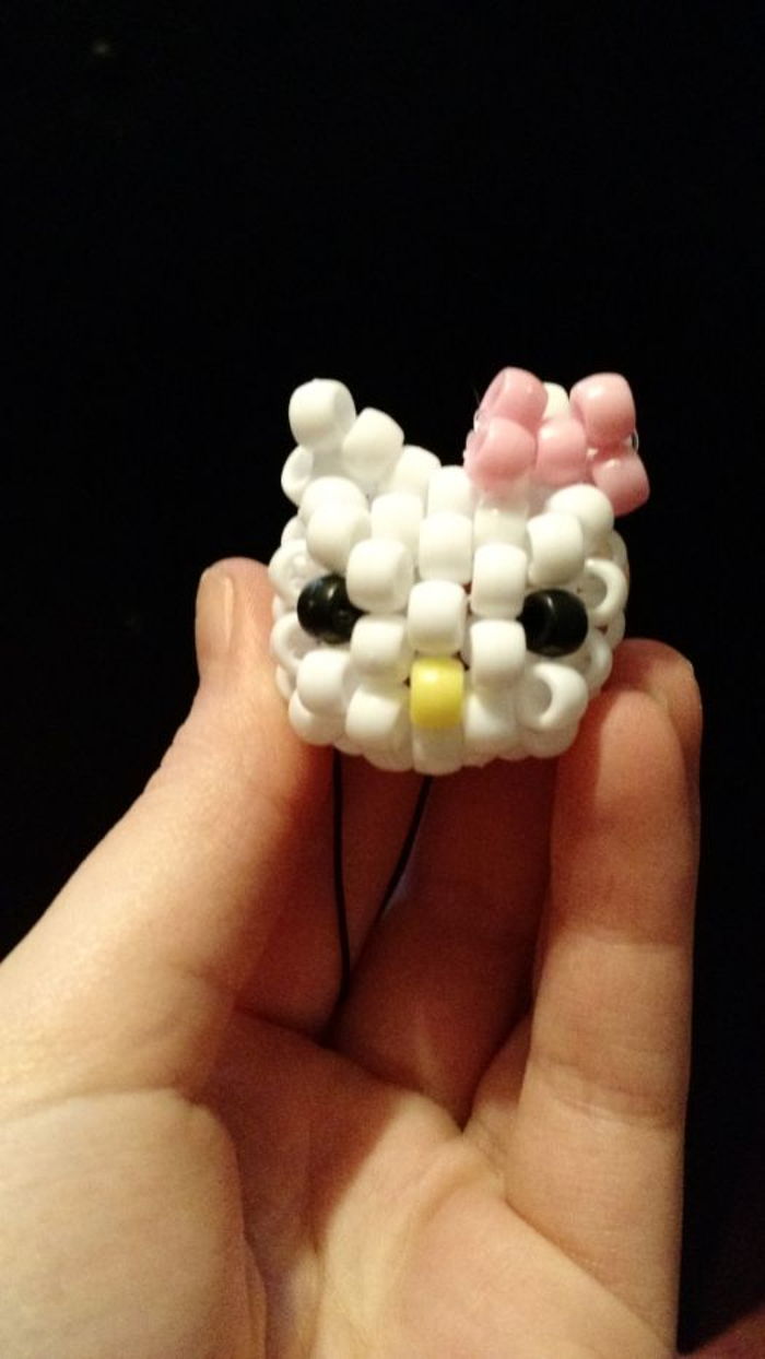 Mini 3D hello kitty head by DinoKittey - Kandi Photos on Kandi Patterns
