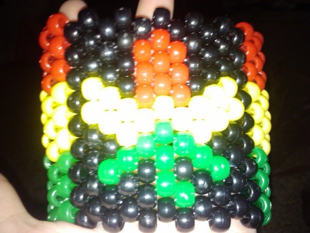 Rasta Leaf cuff. by User - Kandi Photos on Kandi Patterns